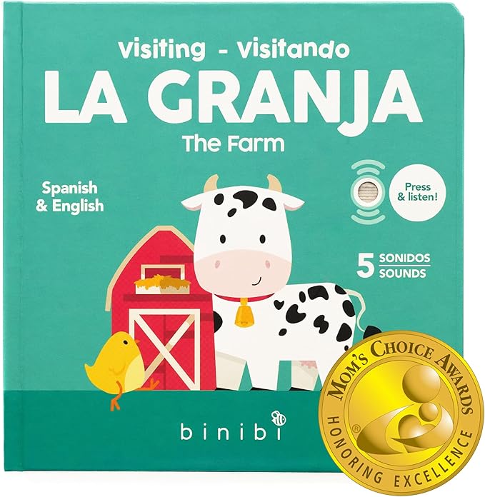 Binibi Spanish Books for Babies & Toddlers 1-3 La Granja Interactive B ...